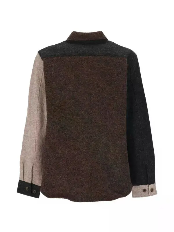 LES DEUX Colour-block Wool Overshirt