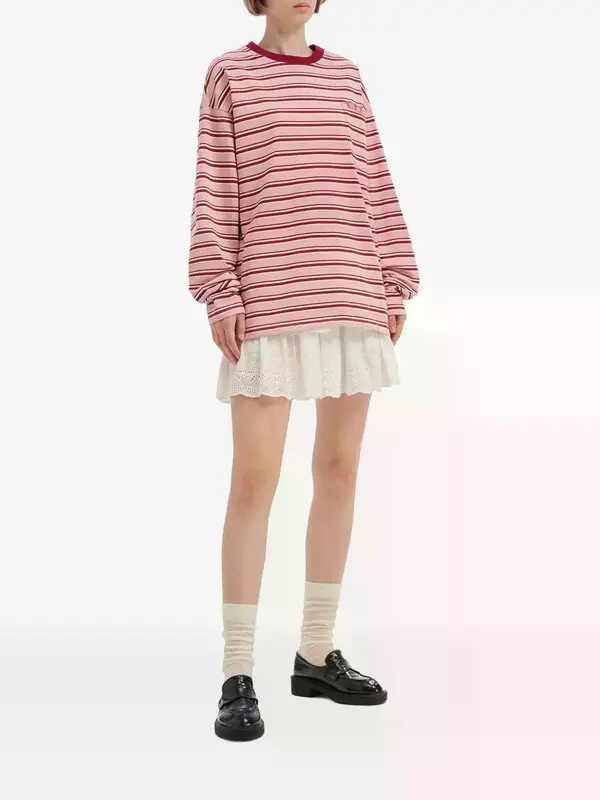 TOUT A COUP Horizontal Stripe Crewneck Long Sleeve T-shirt