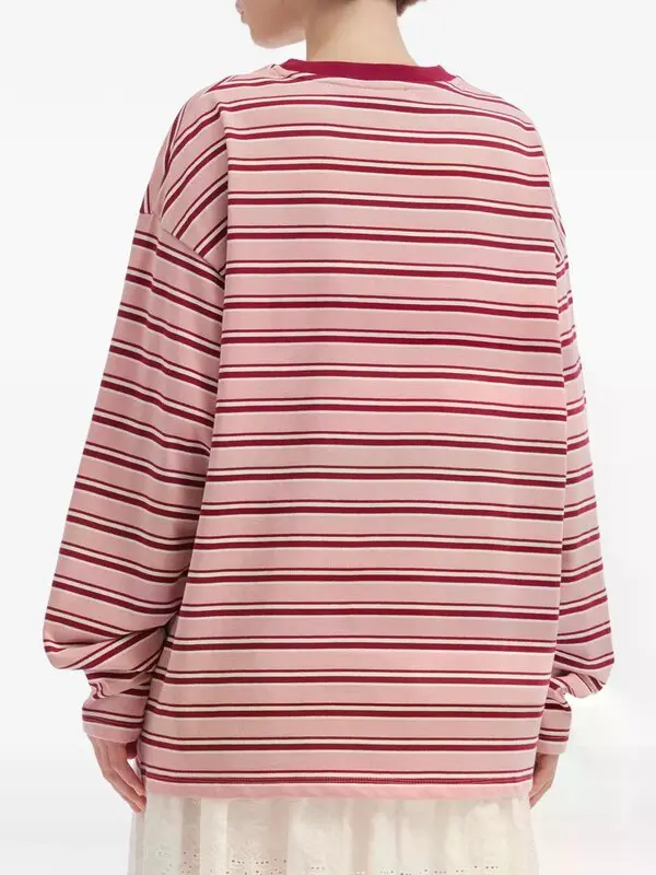 TOUT A COUP Horizontal Stripe Crewneck Long Sleeve T-shirt