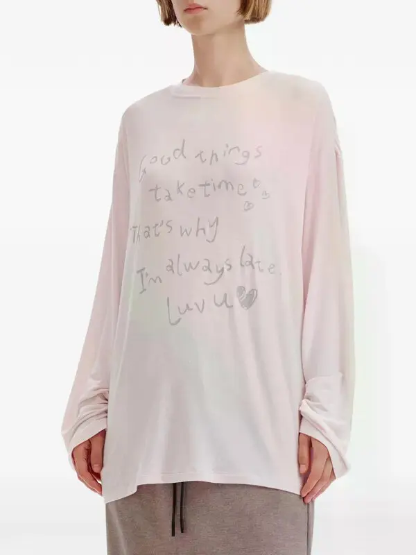 TOUT A COUP Slogan-print Long-sleeve T-shirt