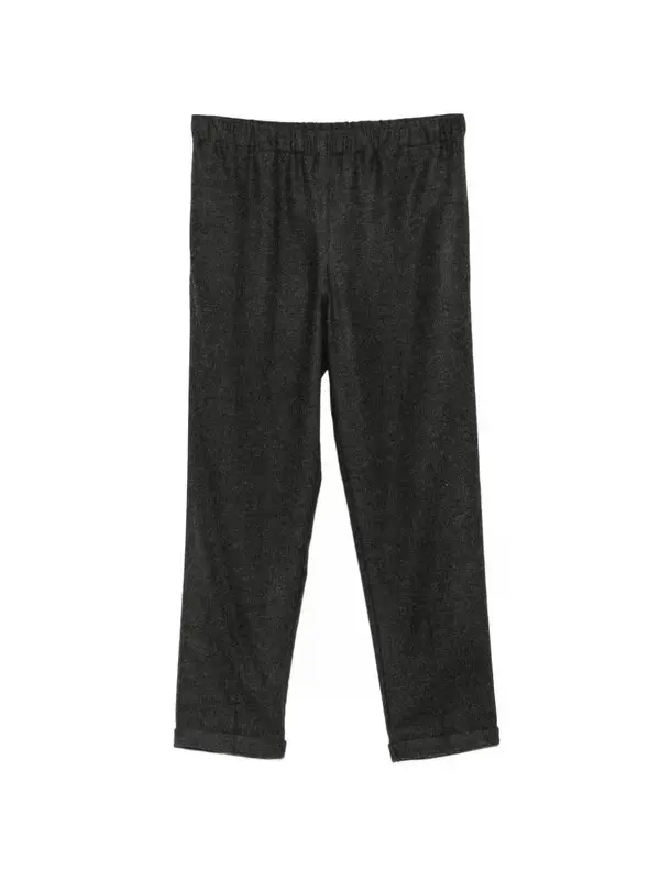 19.61 MILANO Elasticated-waistband Turn-up Trousers - Grey