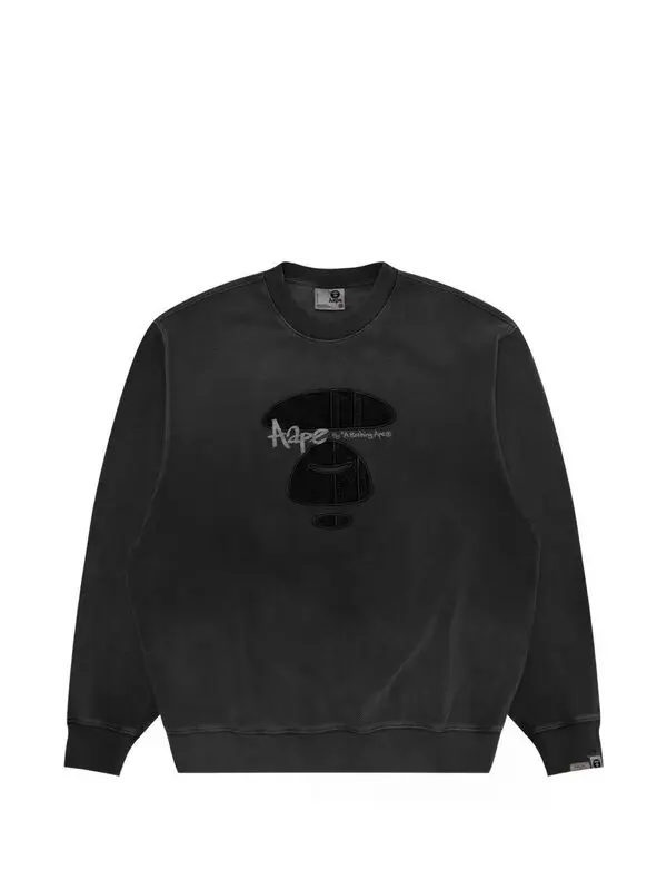 AAPE BY *A BATHING APE Moonface-patch Graffiti-print Sweater