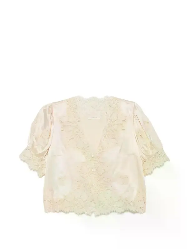 DÔEN Idella Lace-trimmed Top - Neutrals