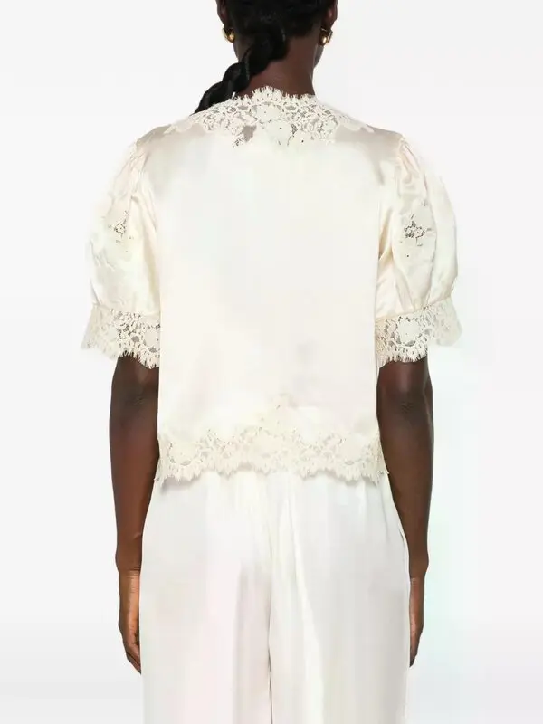 DÔEN Idella Lace-trimmed Top - Neutrals
