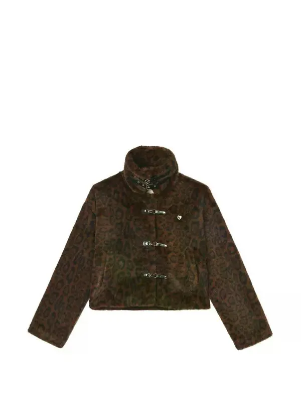 MUSIUM DIV. Leopard Print Faux Fur Jacket