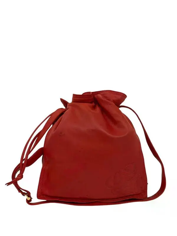 Loewe 2015-2026 Embossed Leather Flamenco Tassel Crossbody Bag