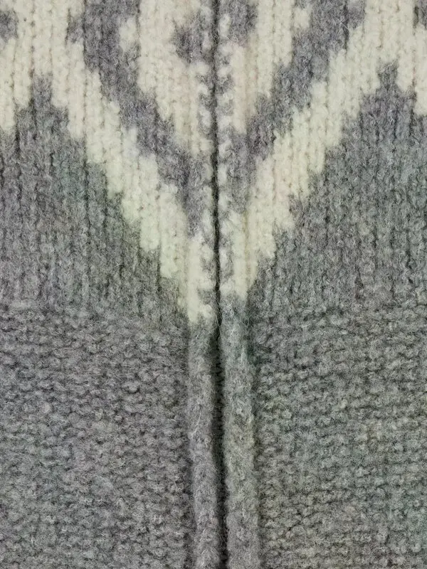 KANGRA Geometric-pattern Zip-up Cardigan
