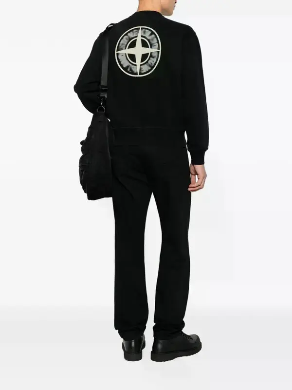 Stone Island 6100039 Organic Cotton Fleece Sweatshirt - Black