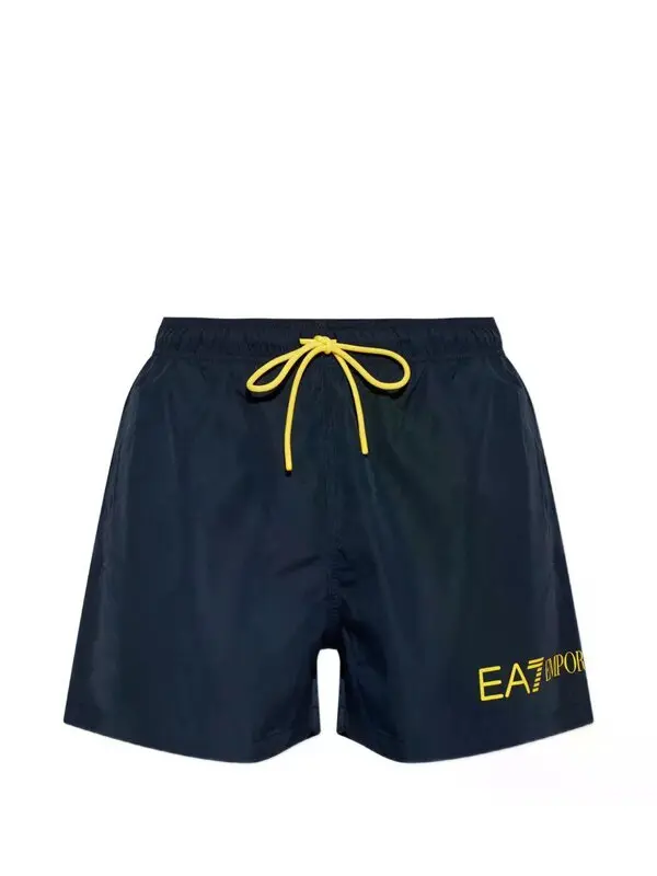 EA7 Logo Print Swim Shorts