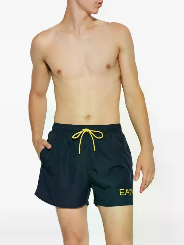 EA7 Logo Print Swim Shorts