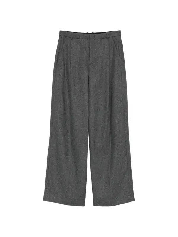 Vince Camille Pleated Wide-leg Trousers - Grey