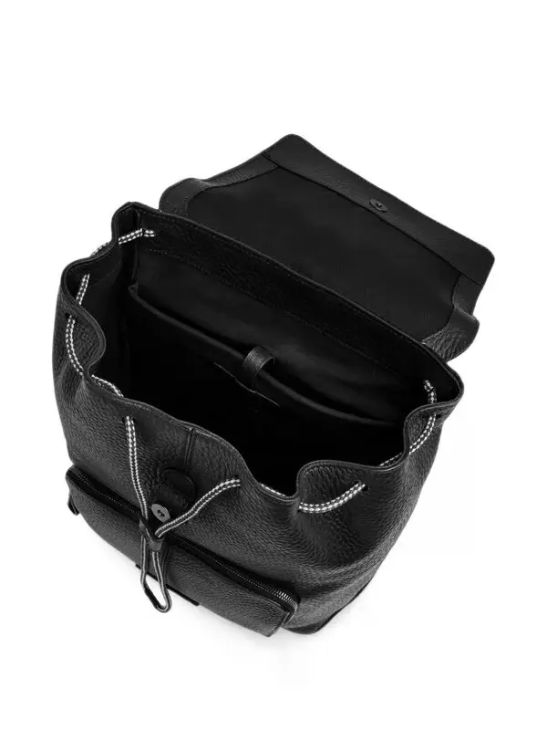 THE BRIDGE Pebbled Leather Flap Backpack