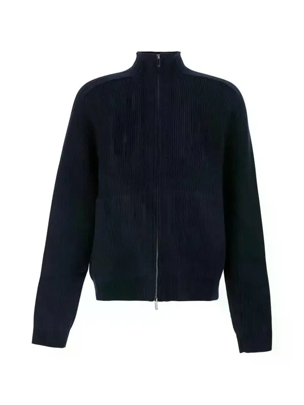 Emporio Armani Ribbed Knit Zip-up Cardigan