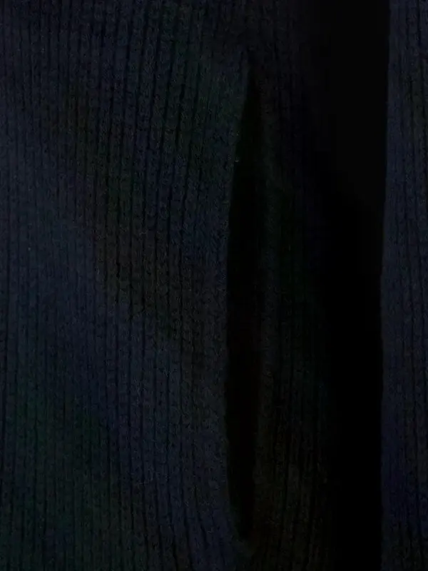 Emporio Armani Ribbed Knit Zip-up Cardigan