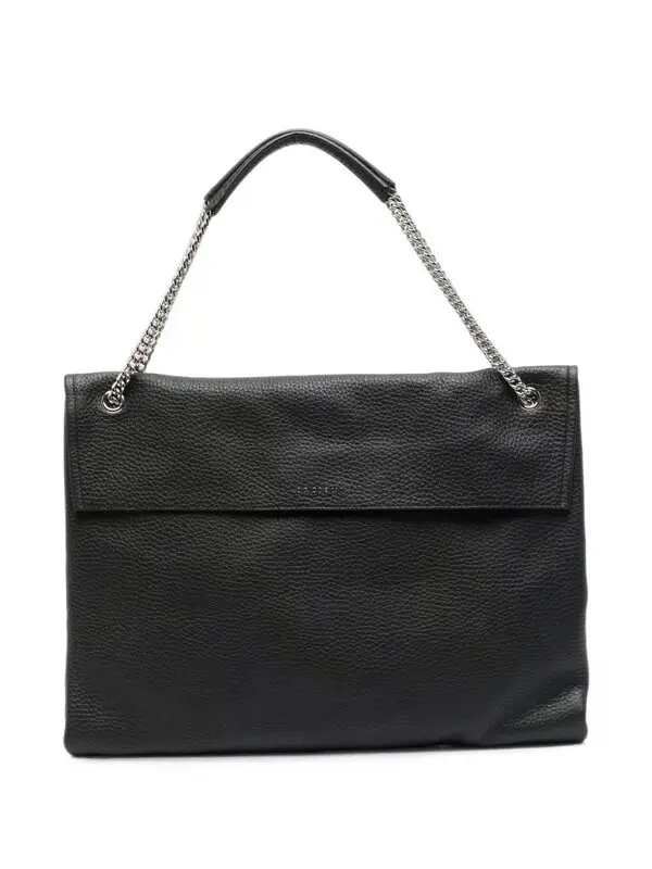 Orciani Grained Leather Chain-link Shoulder Bag