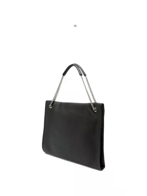 Orciani Grained Leather Chain-link Shoulder Bag