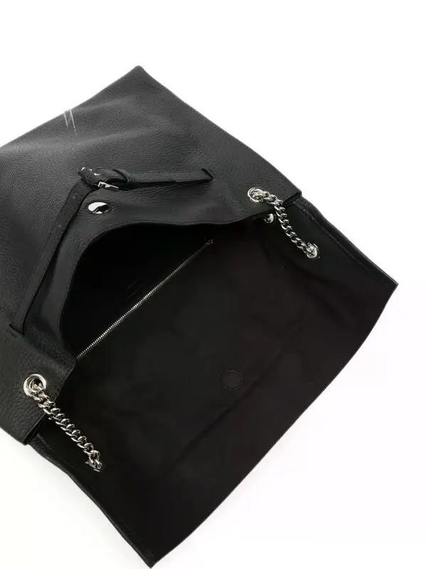 Orciani Grained Leather Chain-link Shoulder Bag