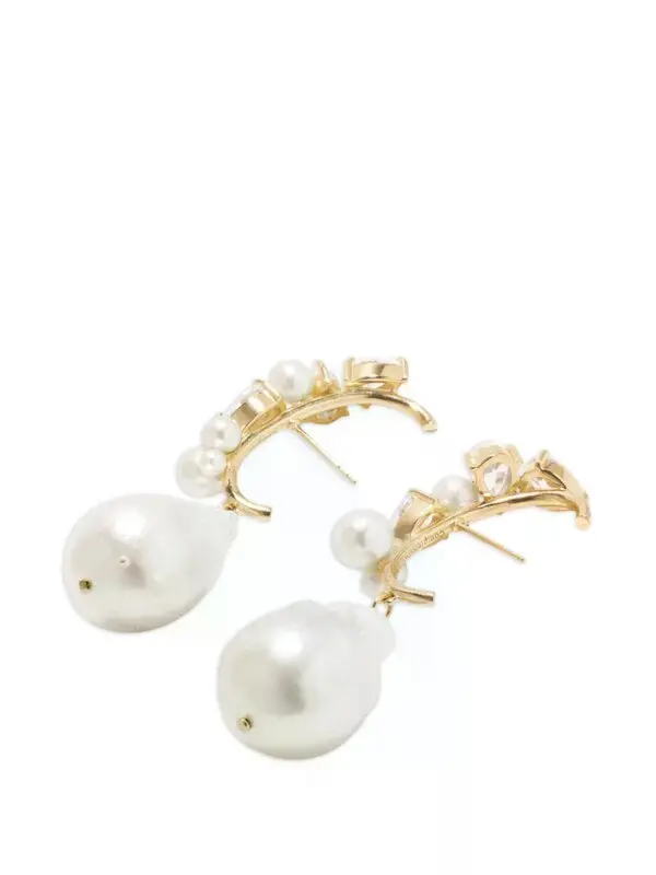 Completedworks 18k Recycled Yellow-plated Brass Pearl And Topaz Climber Earrings