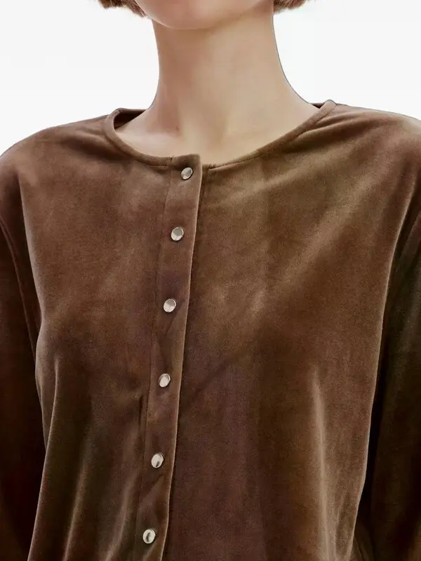 TOUT A COUP Velvet-effect Press-stud Blouse