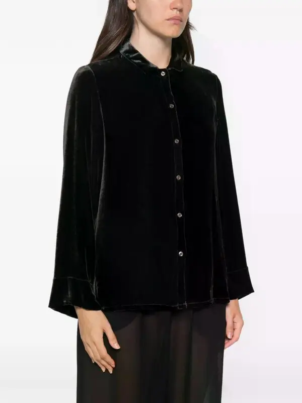 WHYCI Velvet Long Sleeve Shirt