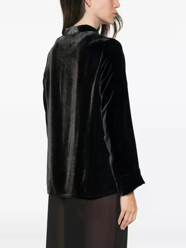 WHYCI Velvet Long Sleeve Shirt