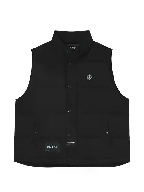 Izzue Padded Logo-patch Gilet - Black