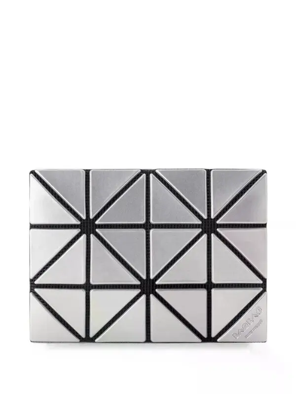 Issey Miyake Geometric-panelled Card Holder - Silver