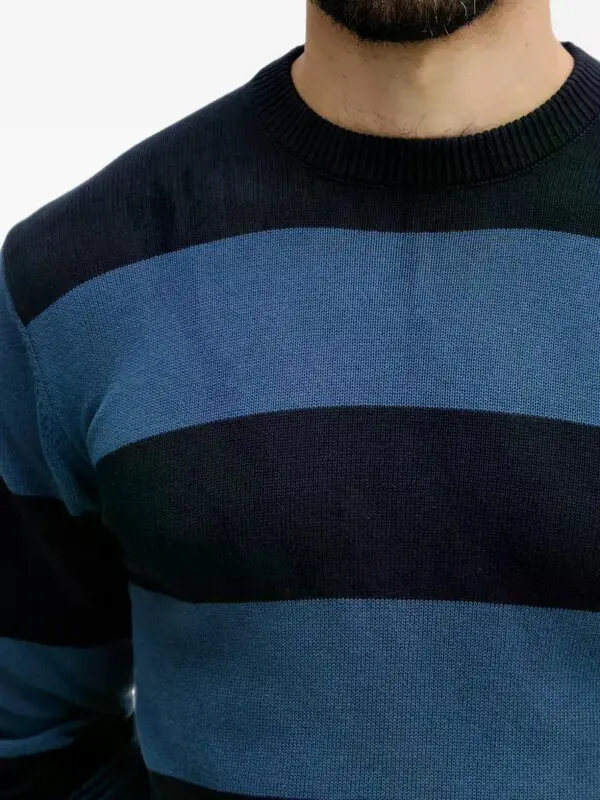BENETTON Horizontal Stripe Crew Neck Pullover