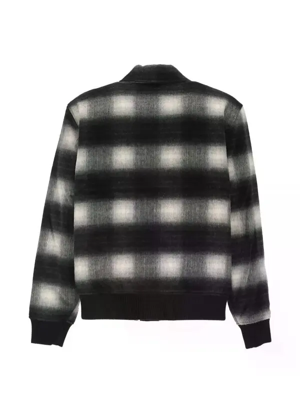LES DEUX Plaid Logo Patch Bomber Jacket