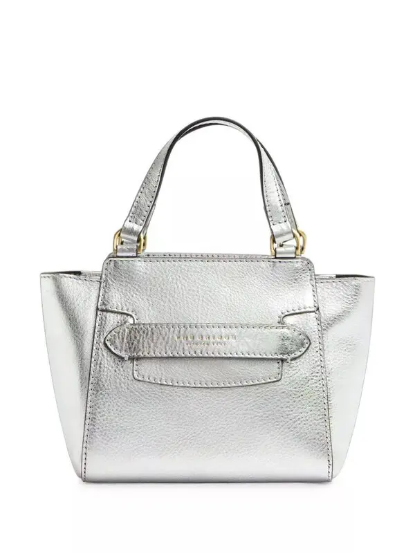 THE BRIDGE Laminated Leather Bucket Bag - Silver