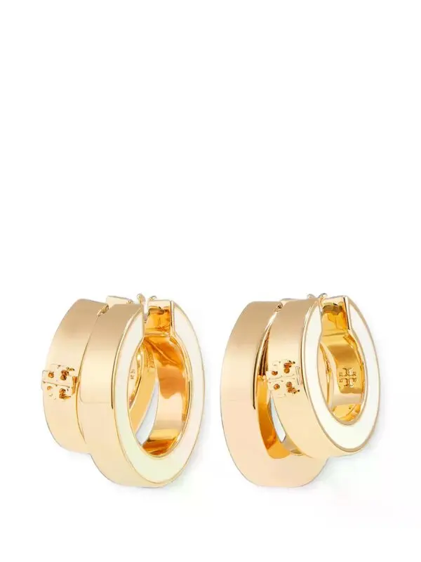 Tory Burch Icon Enamel Double-hoop Earrings