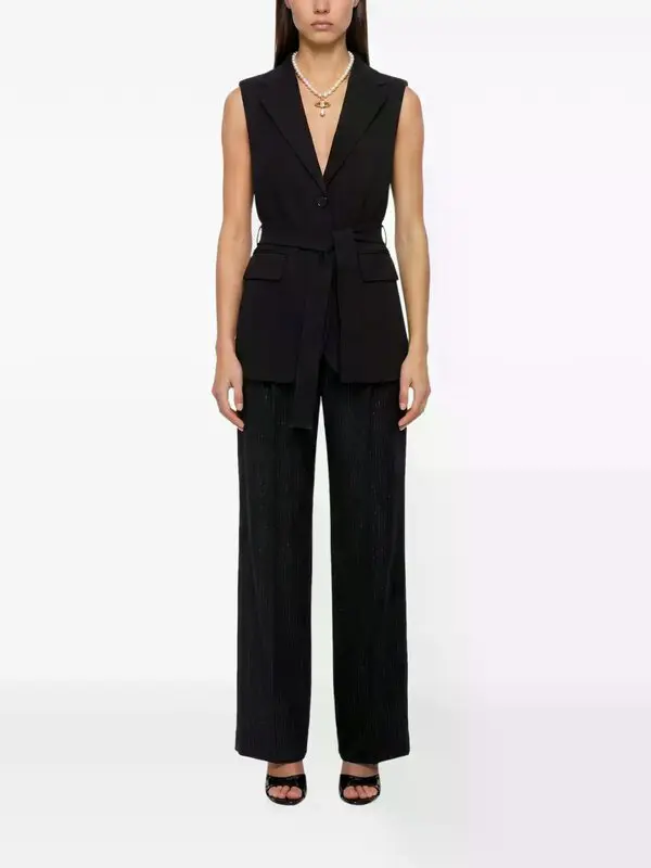 Max Mara Belted Sleeveless Top - Black