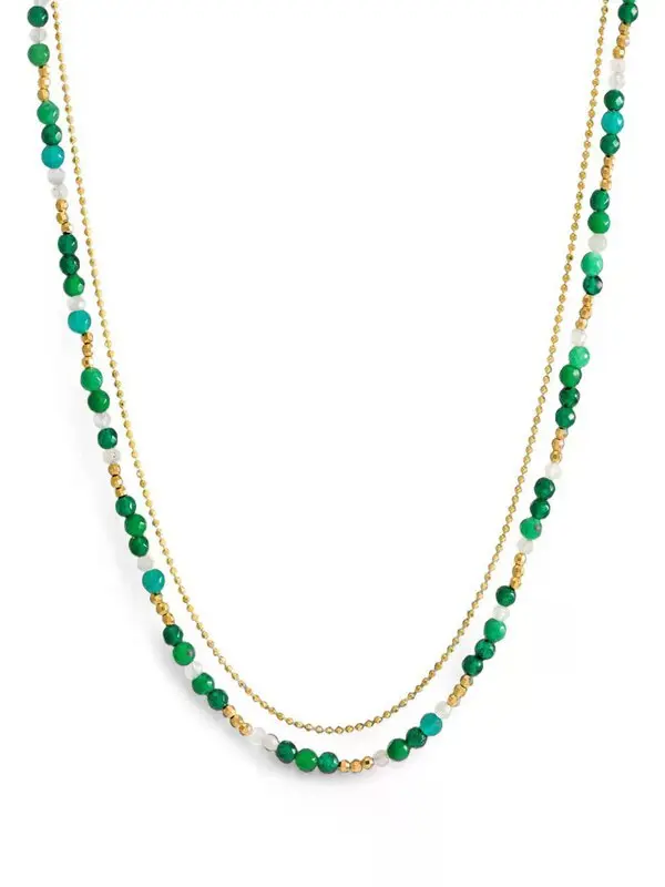 DOWER & HALL Tone Vermeil Beaded Layered Necklace - Gold