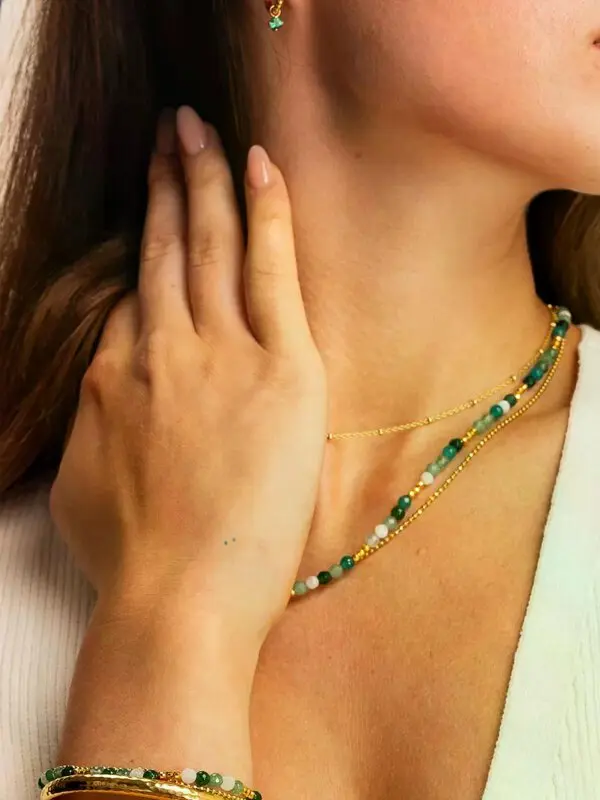 DOWER & HALL Tone Vermeil Beaded Layered Necklace - Gold
