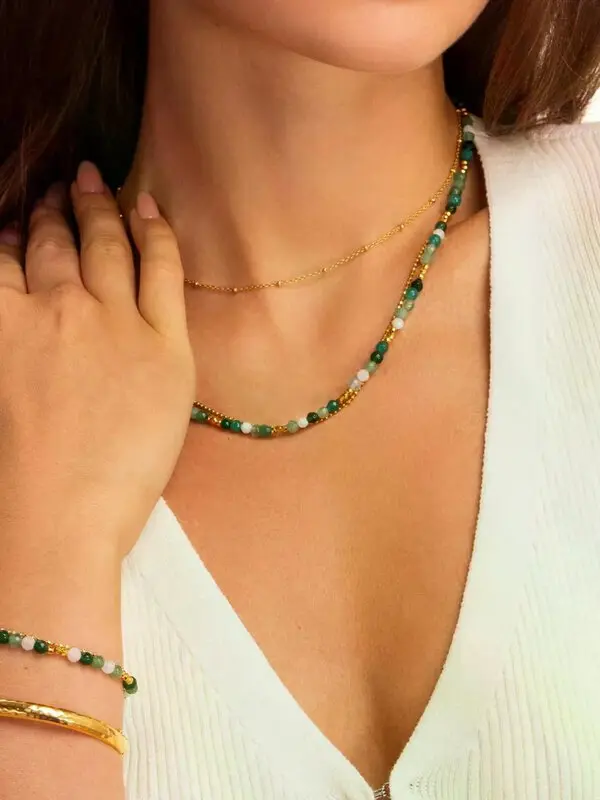 DOWER & HALL Tone Vermeil Beaded Layered Necklace - Gold