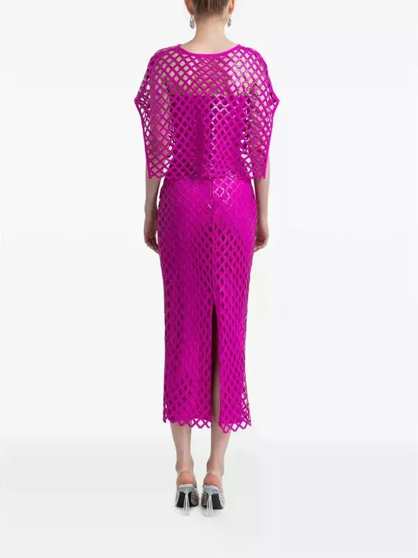 GEMY MAALOUF Sequin-embellished Latticework Skirt