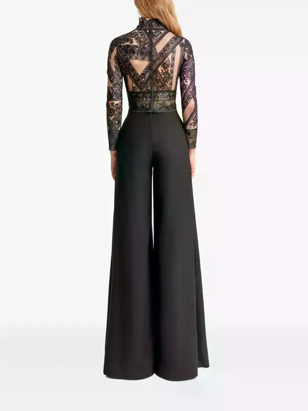 GEMY MAALOUF Crepe Side-slit Palazzo Pants