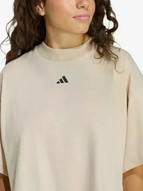 Adidas 3 Stripes Studio Boyfriend Logo-print T-shirt