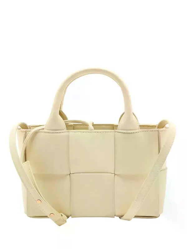 Bottega Veneta 2012-2026 Candy Intrecciato Arco Satchel - White