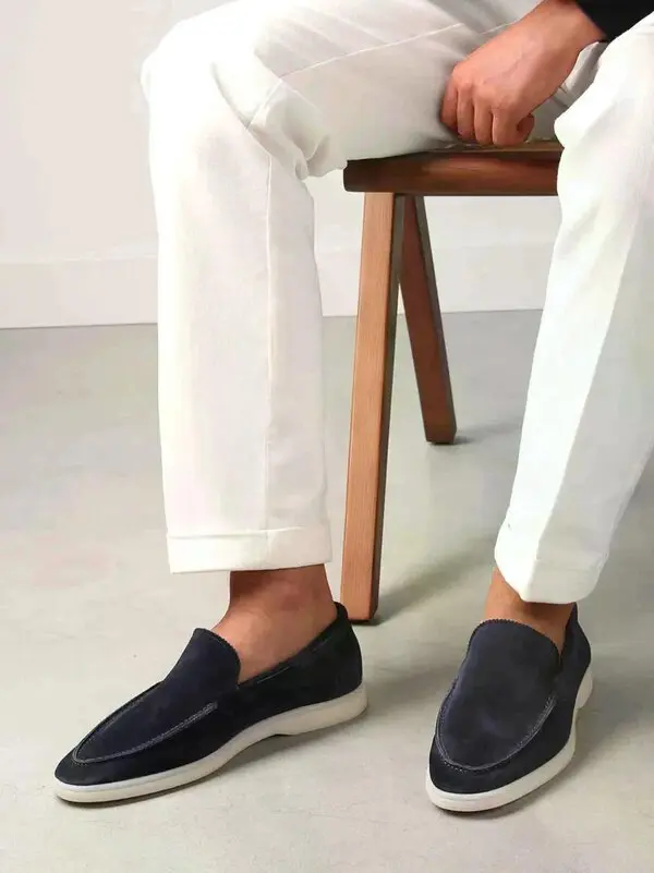 AURELIEN Suede Loafers - Blue
