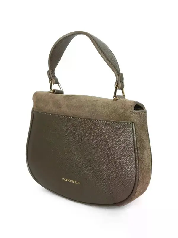 COCCINELLE Mini Mavery Pebbled Leather-trim Suede Tote Bag - Brown