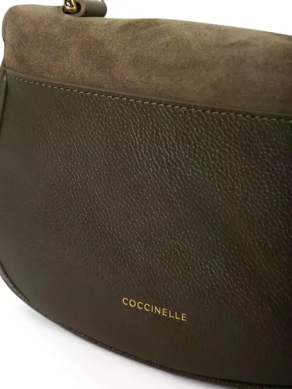 COCCINELLE Mini Mavery Pebbled Leather-trim Suede Tote Bag
