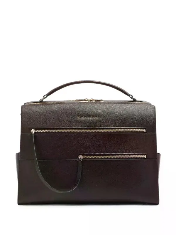 PIQUADRO Patricia Grained Leather Laptop Bag