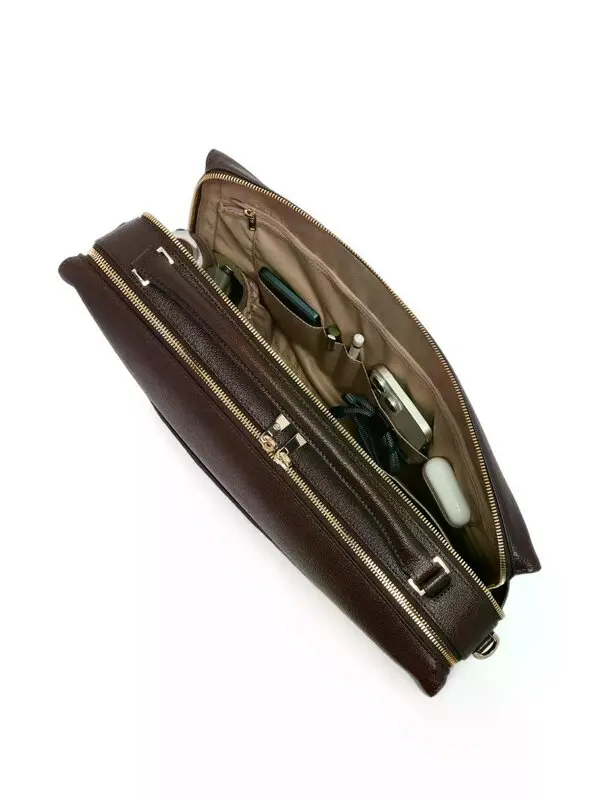 PIQUADRO Patricia Grained Leather Laptop Bag