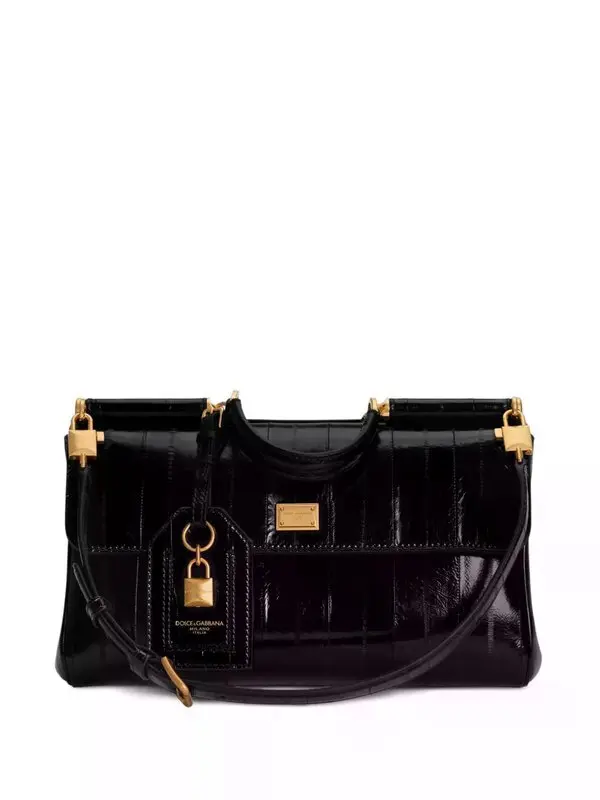 Dolce & Gabbana Medium My Sicily Eel Handbag - Black