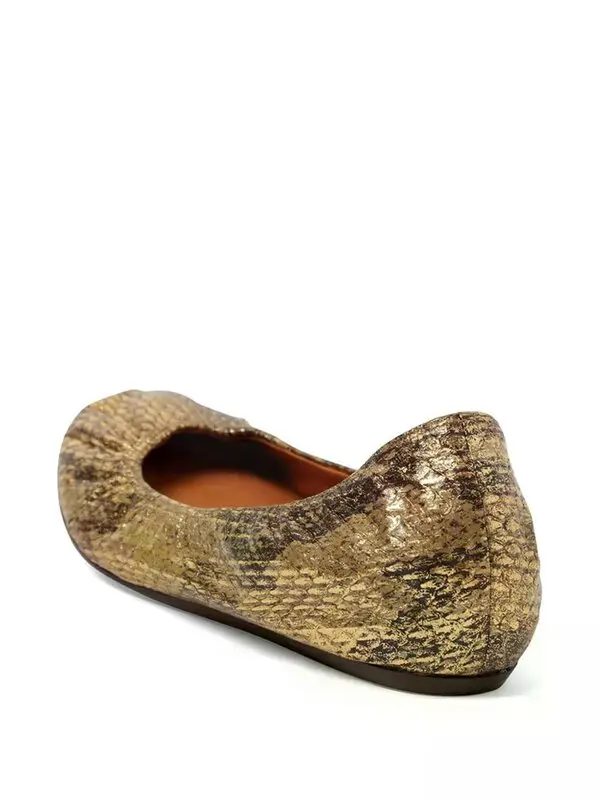LANVIN Snake-effect Ballet Flats