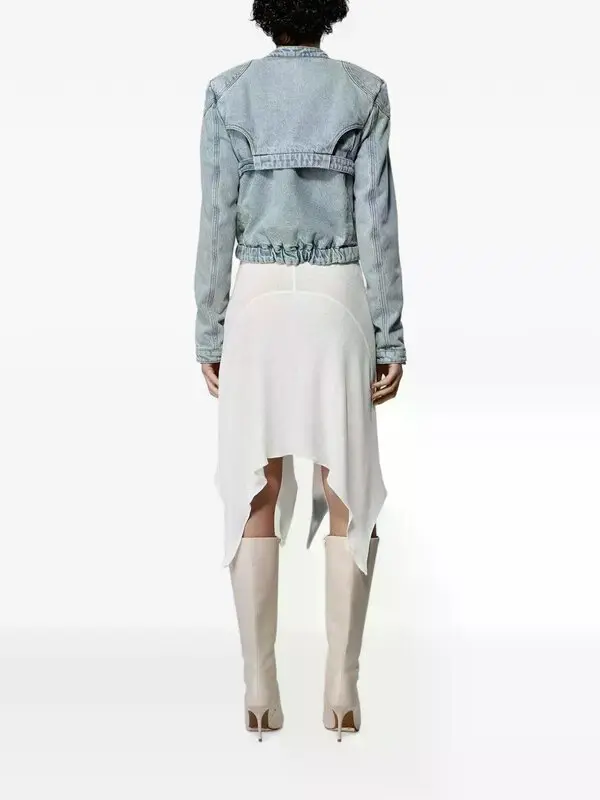 SRVC STUDIO Zip-fastening Cut-out Denim Jacket