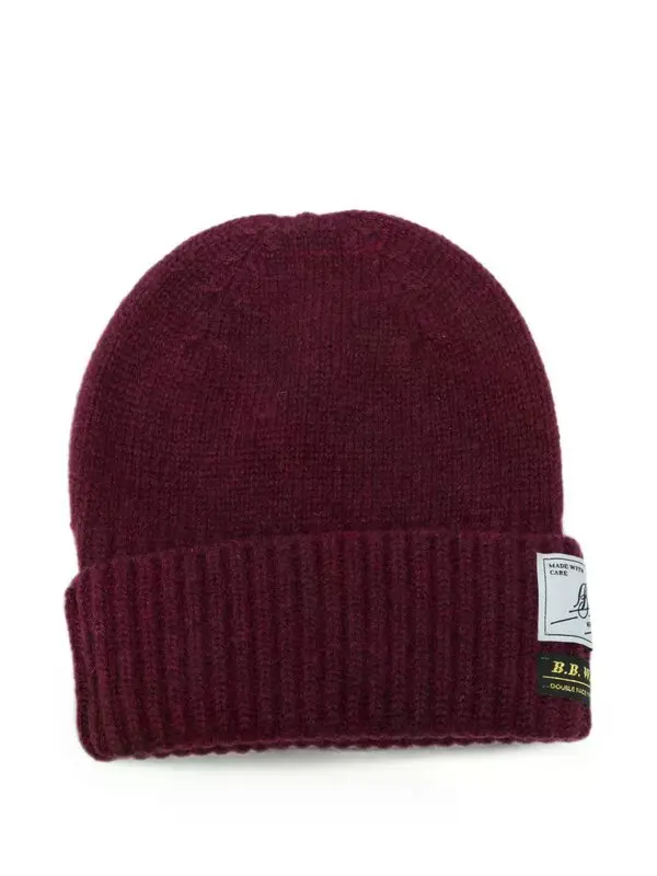 B.B. WALACE Ribbed-knit Beanie Hat - Red