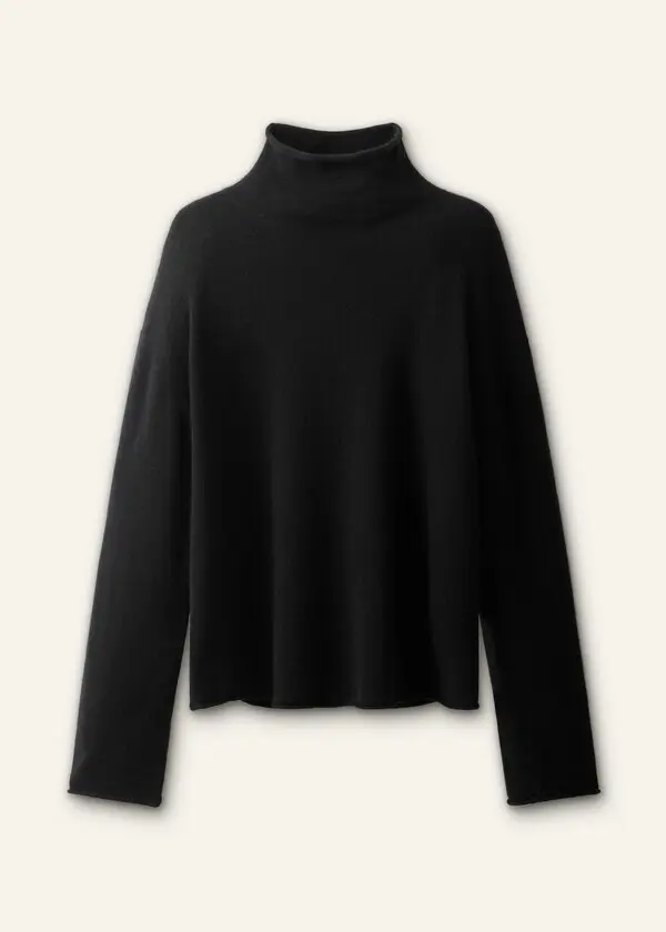 ME+EM High Neck Relaxed Cashmere Sweater - Black