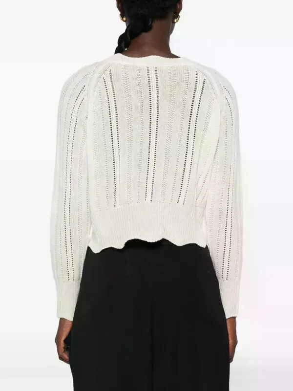Ermanno Scervino Lace-panelled Pointelle-knit Cardigan - Neutrals